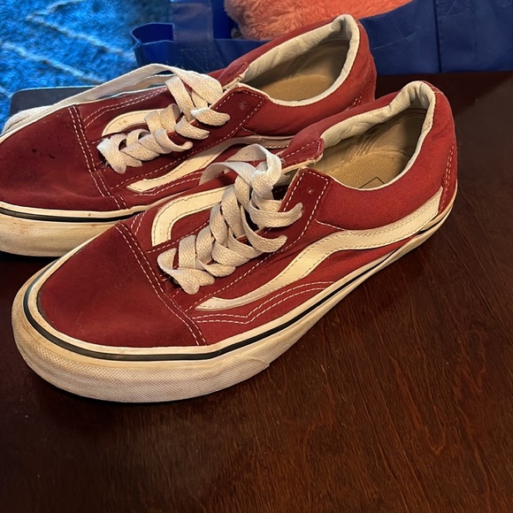 Vans | Shoes | Maroon Vans Used Bleached And Sanitized | Poshmark